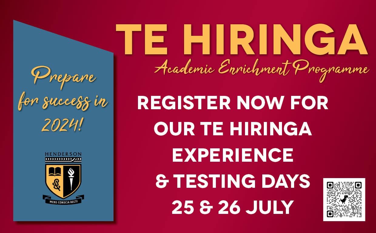 Register Now for Te Hiringa Academic Enrichment Programme - Henderson ...